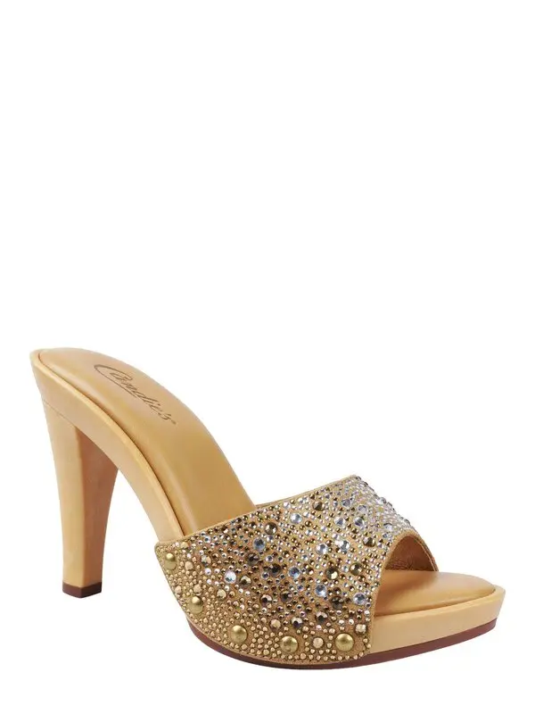 CANDIE'S Kaia Platform Slide Sandal - Dark Beige
