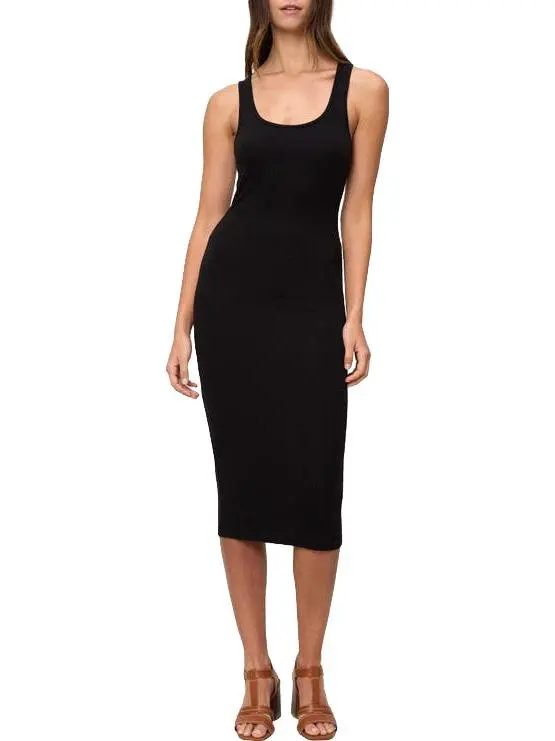 THE STANDARD STITCH Scoop Neck Midi Dress - Onyx