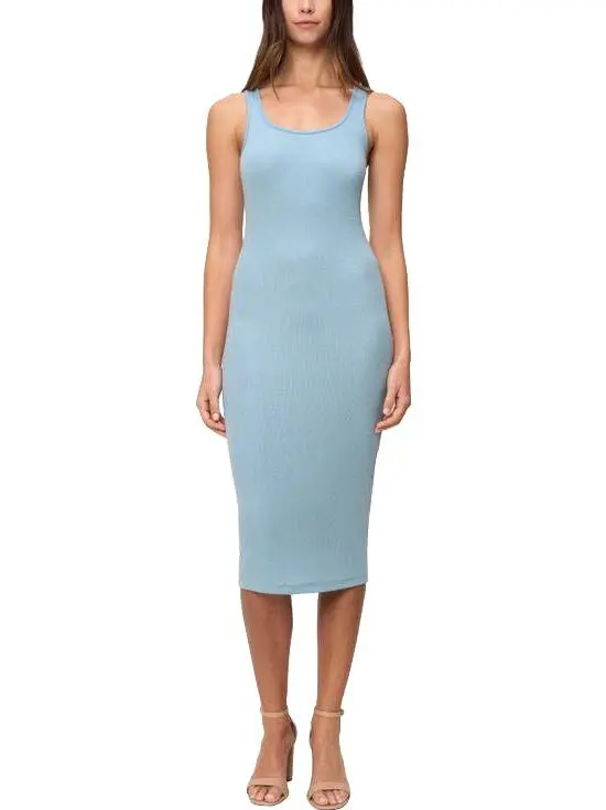 THE STANDARD STITCH Scoop Neck Midi Dress - Sky Blue
