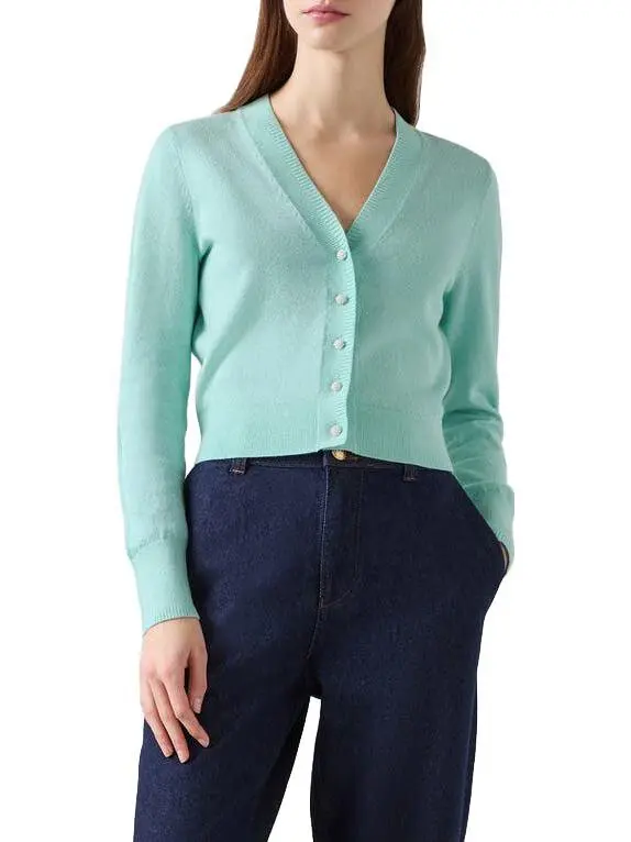 LK BENNETT Metallic Cardigan - Pale Mint