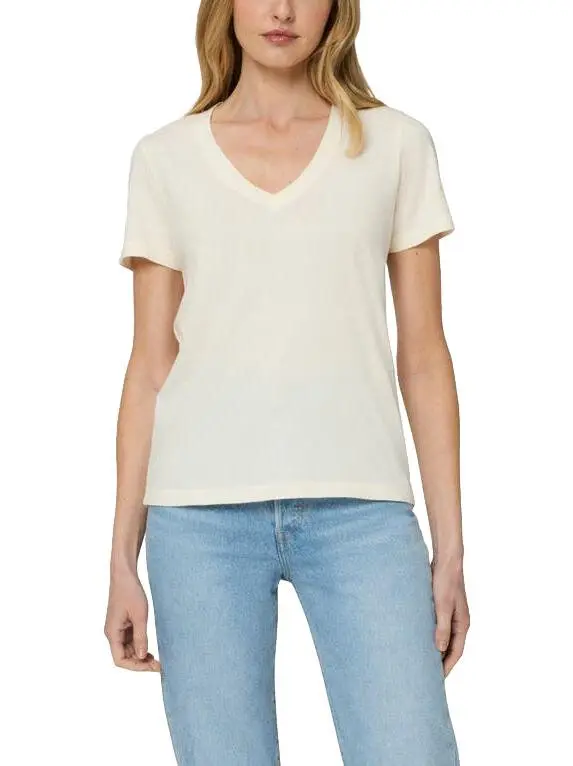 THE STANDARD STITCH Organic Cotton V-neck Tee - Cream