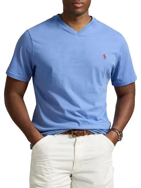 Polo Ralph Lauren Big & Tall Classic Fit V-neck T-shirt - Campus Blue