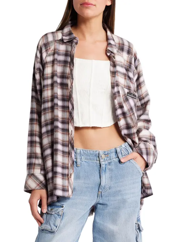 BDG URBAN OUTFITTERS Brendon Plaid Button-up Shirt - Pink