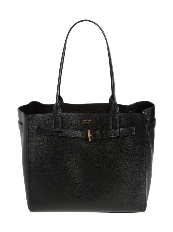TOM FORD Medium Audrey Grained Leather Tote - Naa Black