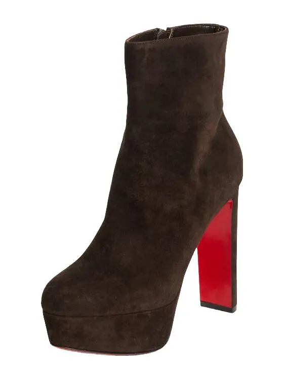 CHRISTIAN LOUBOUTIN Loo Platform Bootie - 7164  Cafe
