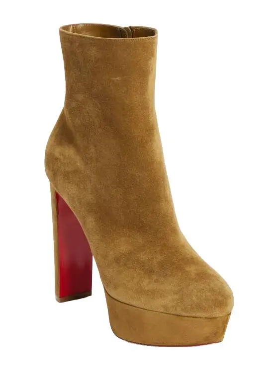 CHRISTIAN LOUBOUTIN Loo Platform Bootie - Bronzo