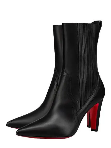 CHRISTIAN LOUBOUTIN Santiag Leather Bootie - Black