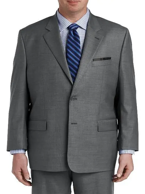 OAK HILL PREMIUM BY DXL Jacket-relaxer Sharkskin Suit Jacket - Grey