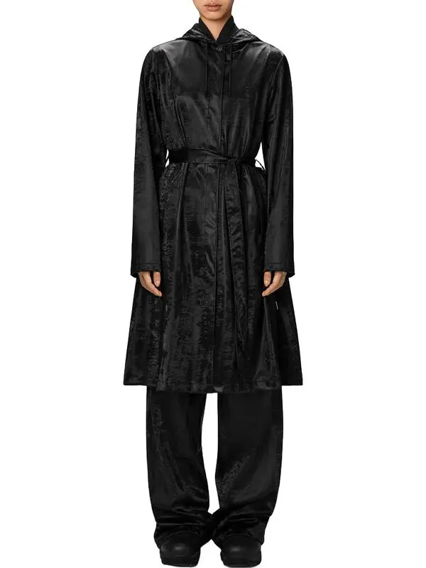 Rains Waterproof A-line Long Raincoat - Coal