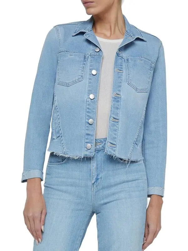 L'Agence Janelle Slim Fit Denim Trucker Jacket - Cruz