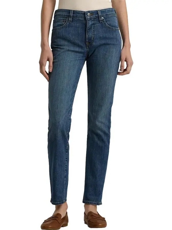 Ralph Lauren Mid-rise Straight Leg Jeans - Ocean Blue Wash Denim