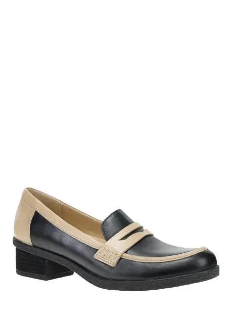 Dansko Danica Waterproof Penny Loafer Pump - Black/dune Burnished