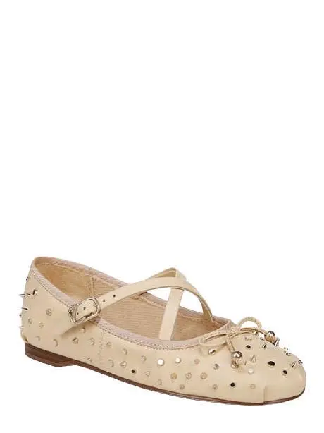 CIRCUS NY BY SAM EDELMAN Zuri Studded Mary Jane Flat - Eggshell
