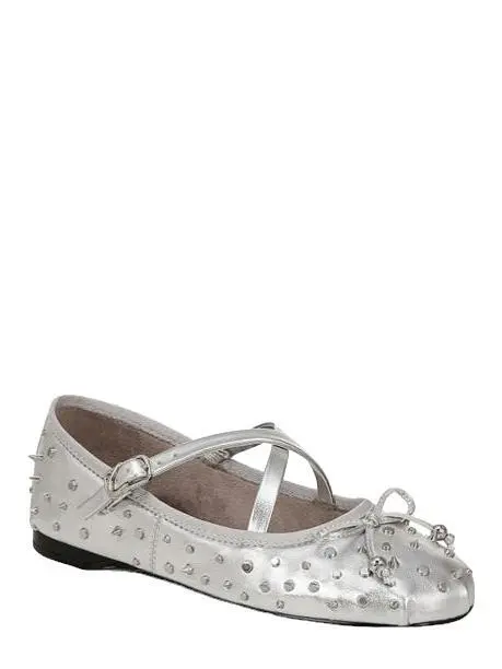 CIRCUS NY BY SAM EDELMAN Zuri Studded Mary Jane Flat - Soft Silver