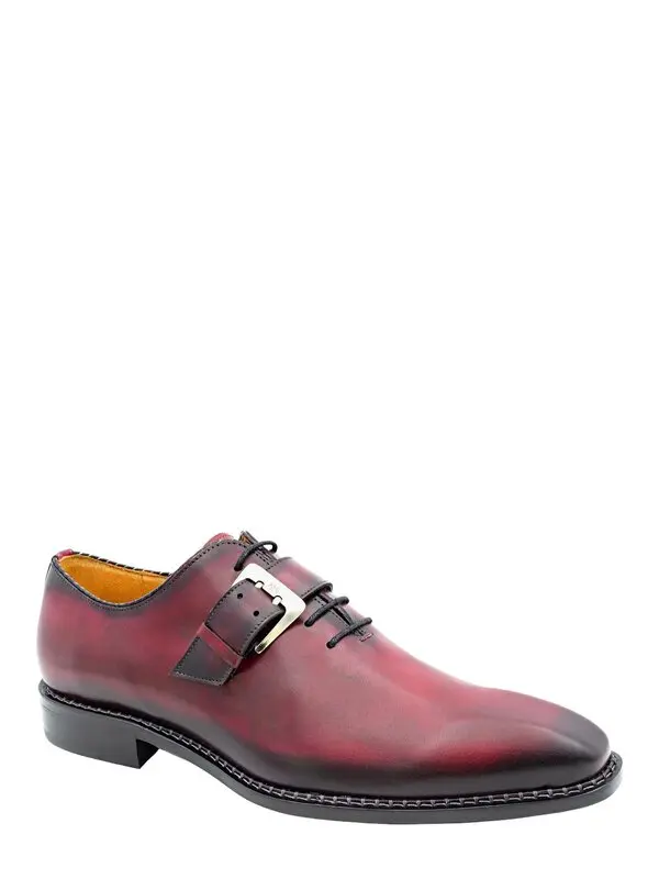 Mezlan Machado Buckle Strap Wholecut Shoe - Burgundy
