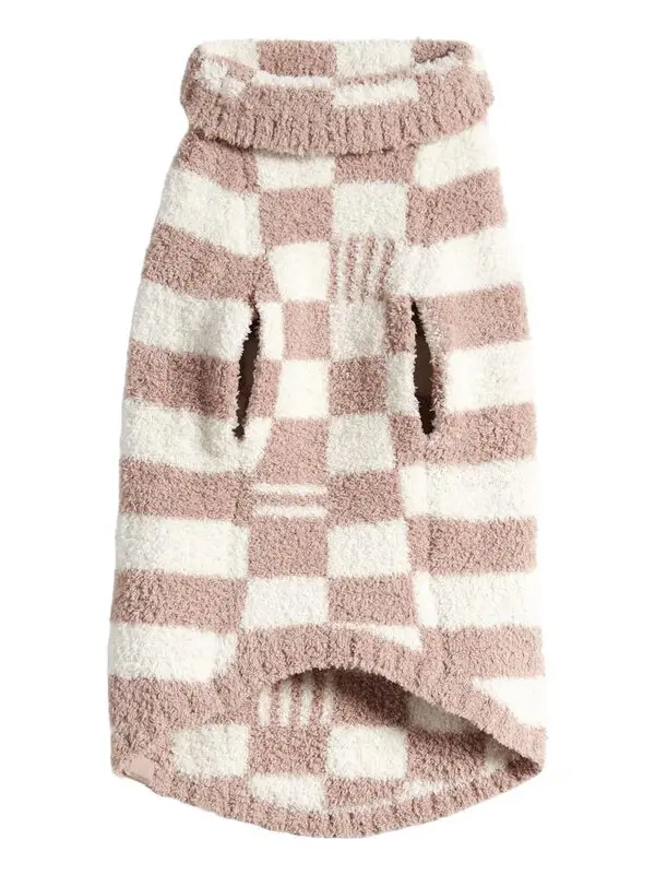 Barefoot Dreams Cozychic® Checks & Stripes Pet Sweater - Feather/cream