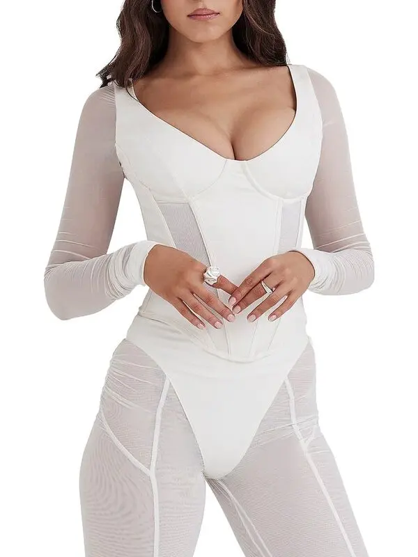 House Of Cb Araminta Corset Top - White
