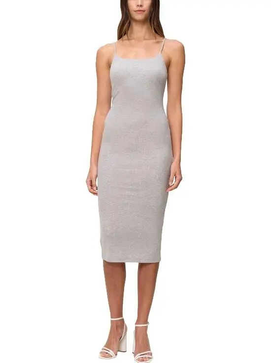 THE STANDARD STITCH Spaghetti Strap Midi Dress - Heather Grey