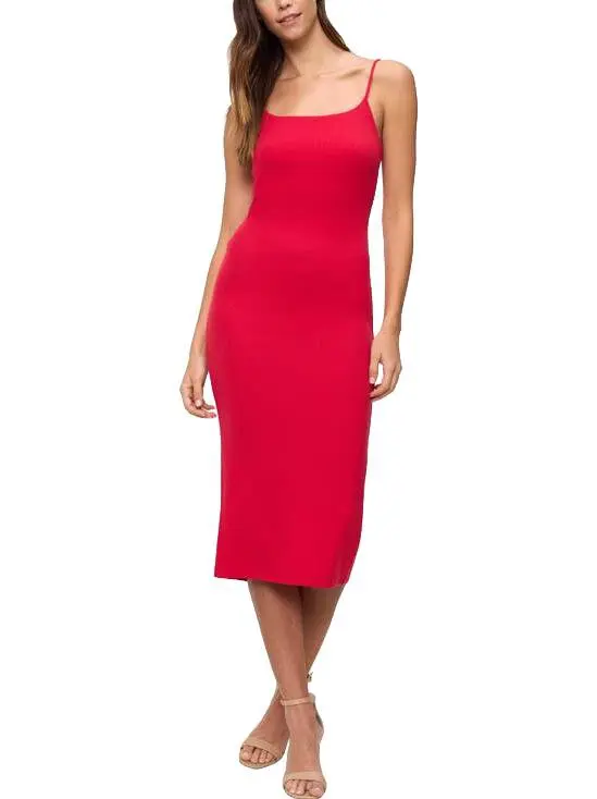 THE STANDARD STITCH Spaghetti Strap Midi Dress - Red