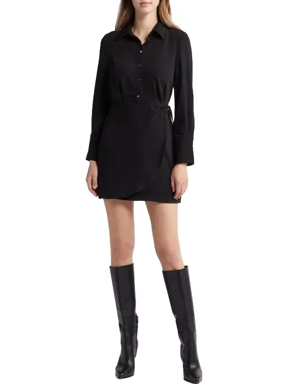 Sam Edelman Long Sleeve Sheath Shirtdress - Black