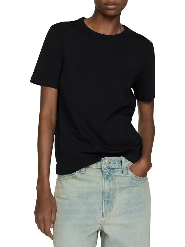 Mango Rita Cotton T-shirt - Black