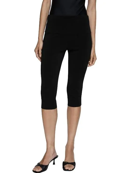 Mango Tiberio Capri Leggings - Black
