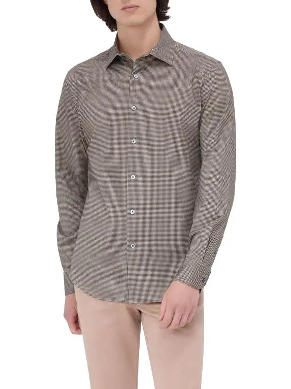 Bugatchi James Ooohcotton® Micropattern Button-up Shirt - Caramel