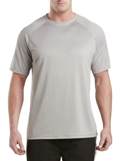 HARBOR BAY BY DXL Big & Tall Swim Rash Guard T-shirt - Grey