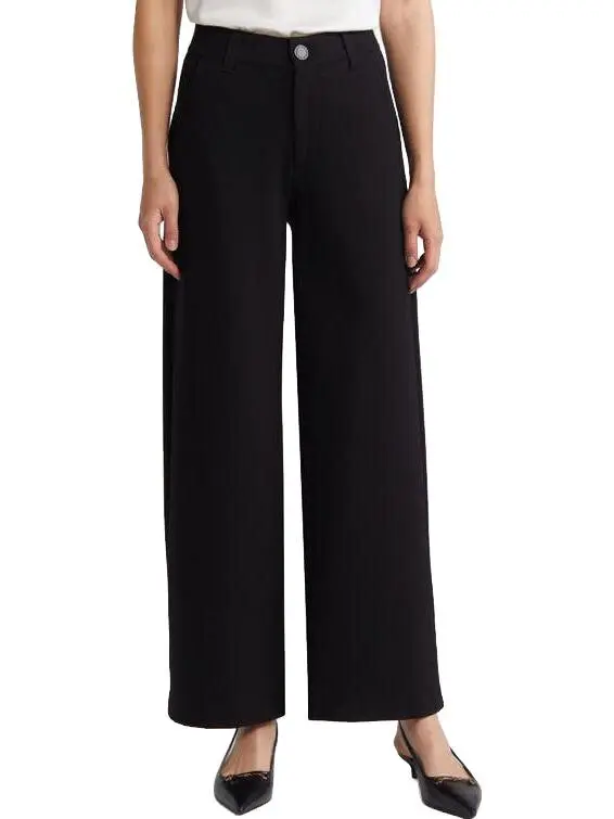 Wit & Wisdom Flat Front Wide Leg Pants - Black