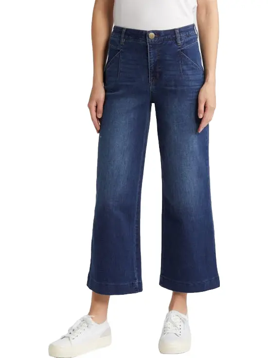 Wit & Wisdom Ab'solution Wyatt Skyrise V-pocket Ankle Wide Leg Jeans - Blue