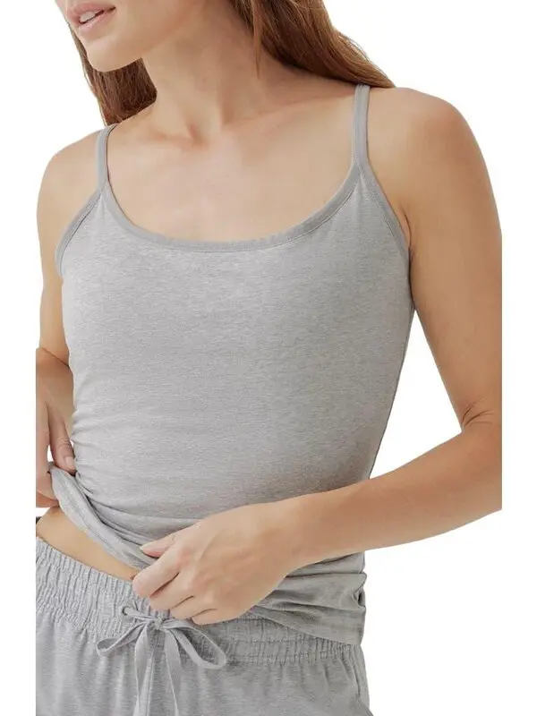 PACT Organic Cotton Shelf Bra Camisole 3-pack - Heather Basics