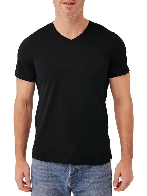 PACT Organic Softspun V-neck Tee - Black
