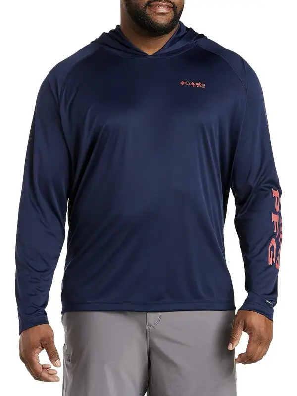 Columbia Big & Tall Terminal Tackle Hoodie - Collgt Nvy Sunst Red