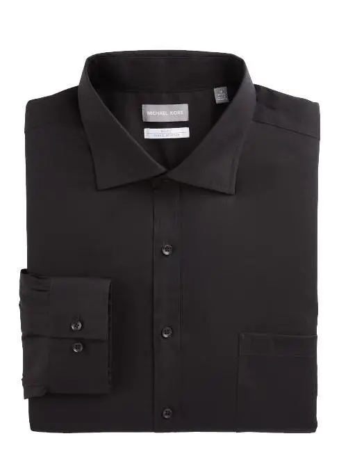 Michael Kors Solid Non-iron Stretch Dress Shirt - Black