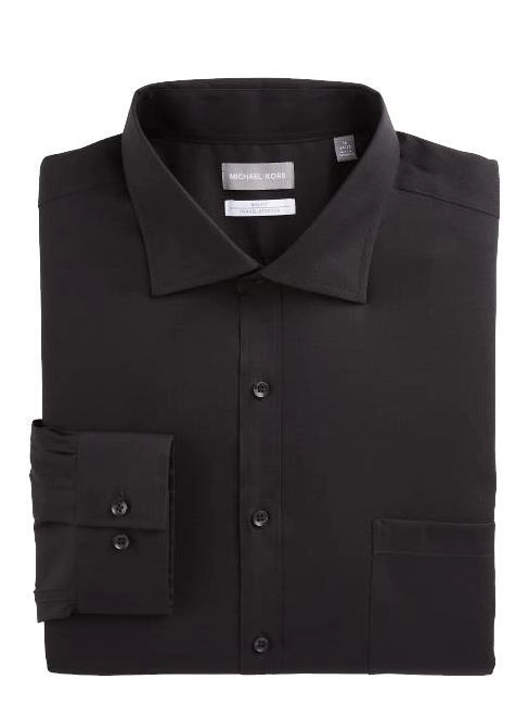 Michael Kors Solid Non-iron Stretch Dress Shirt - Black