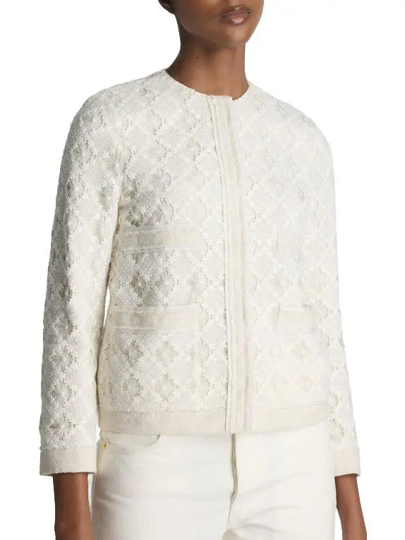 St. John Embellished Tweed Jacket - Ec00 Ecru