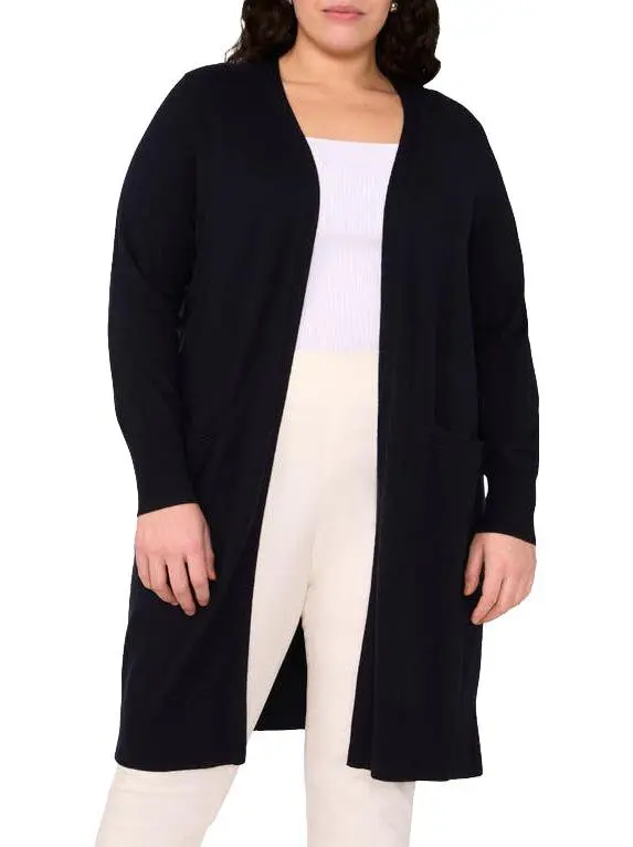 Halogen Open Front Longline Cardigan - Navy Depths