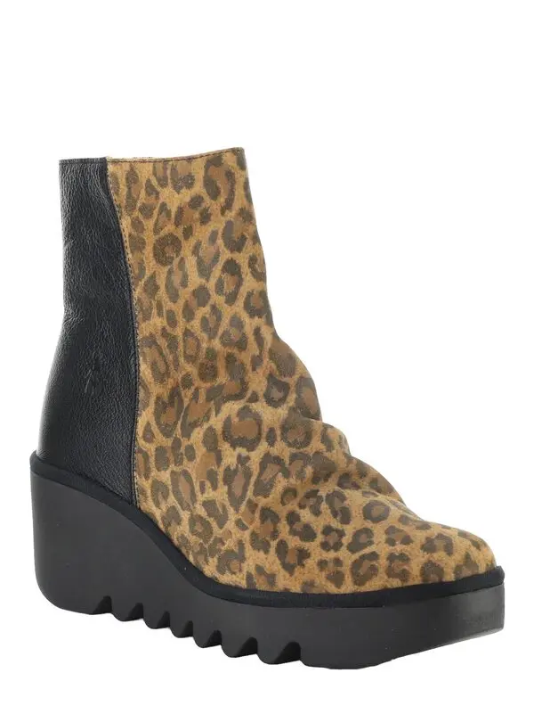 Fly London Baan Platform Wedge Bootie - 019 Camel