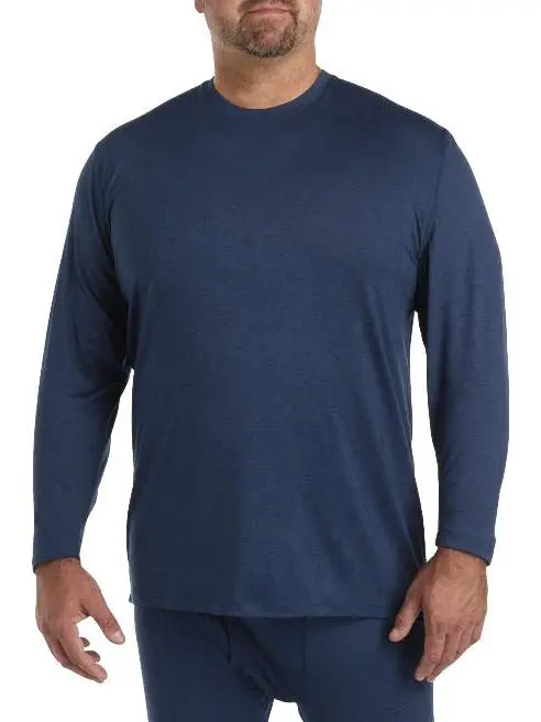 HARBOR BAY BY DXL Performance Thermal T-shirt - Blue Heather