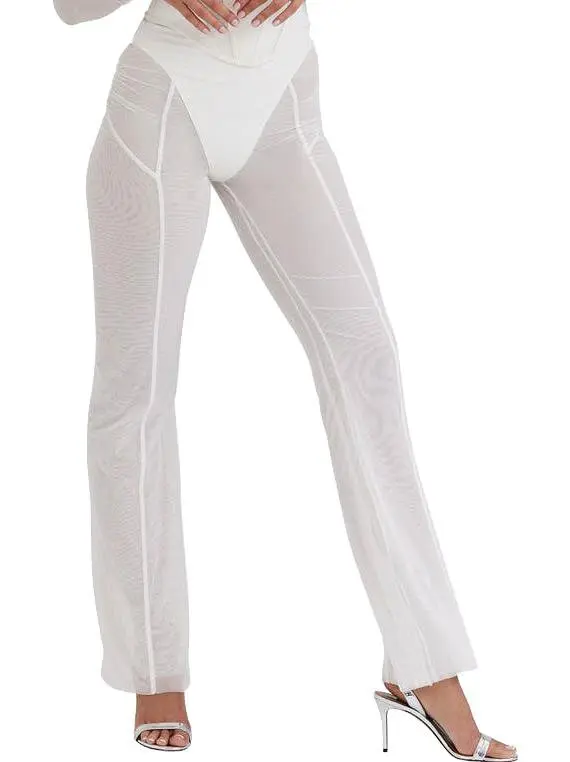 House Of Cb Avalon Mesh Pants - White