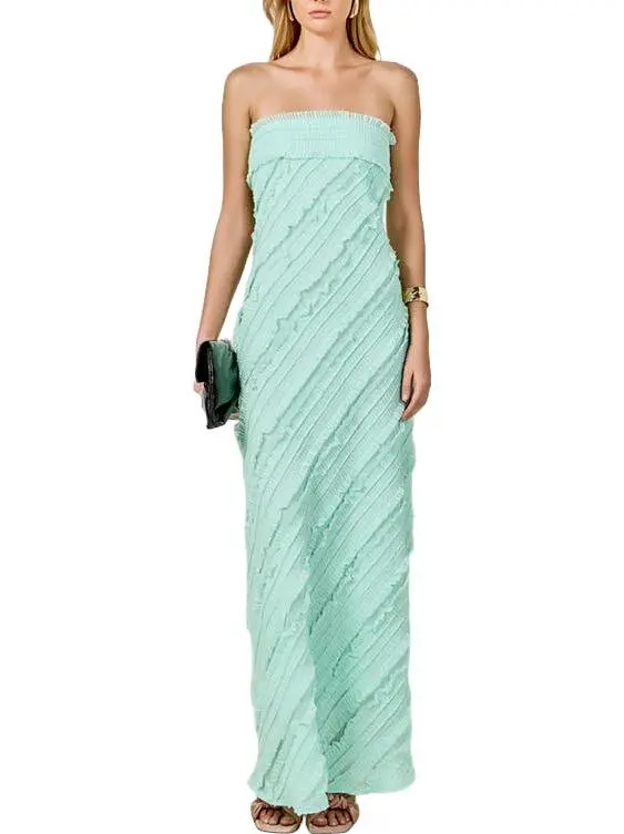 Endless Rose Ruffle Strapless Maxi Dress - Mint