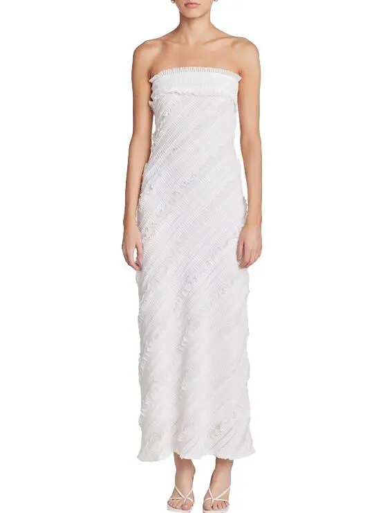 Endless Rose Ruffle Strapless Maxi Dress - White