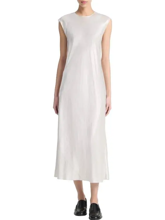 Vince Bias Cut Cap Sleeve Maxi Dress - Salt Glass