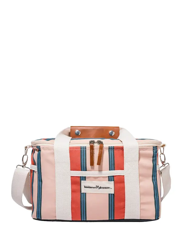 BUSINESS & PLEASURE Premium Cooler Bag - Bistro Dusty Pink Stripe