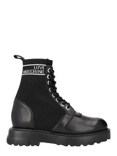 Moschino Ankle Boots Size Calfskin, Textile Fibers - Black