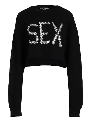 Dolce & Gabbana Sweater With Crystals - Black