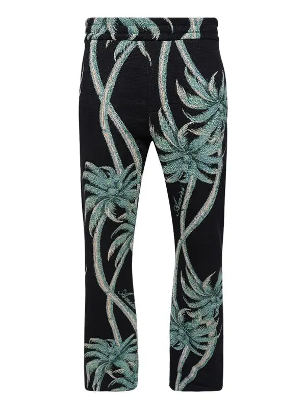 Amiri Palm Tapestry Flare Pant - Black