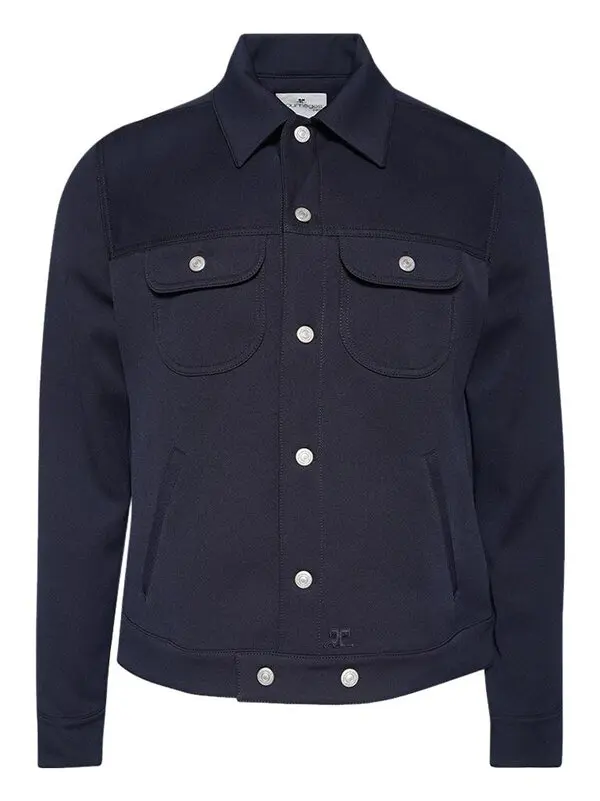 COURRÃ¨GES Twill Trucker Jacket - Navy