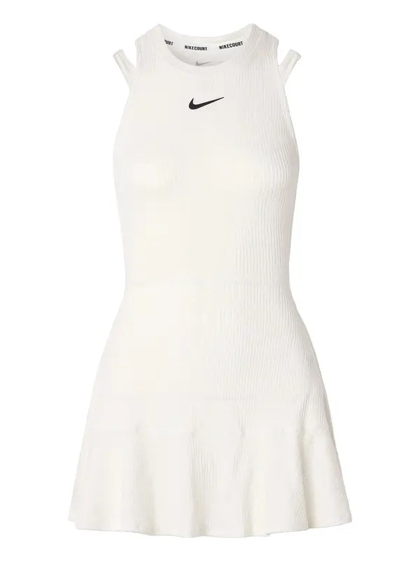 Nike Slam Ribbed Dri-fit Tennis Dress - White