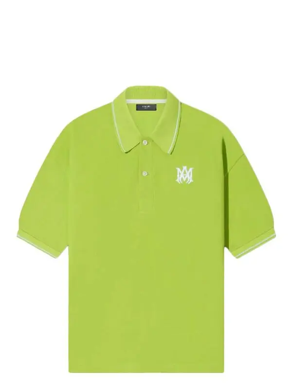 Amiri Solid Short Sleeve Polo Shirt - Lime